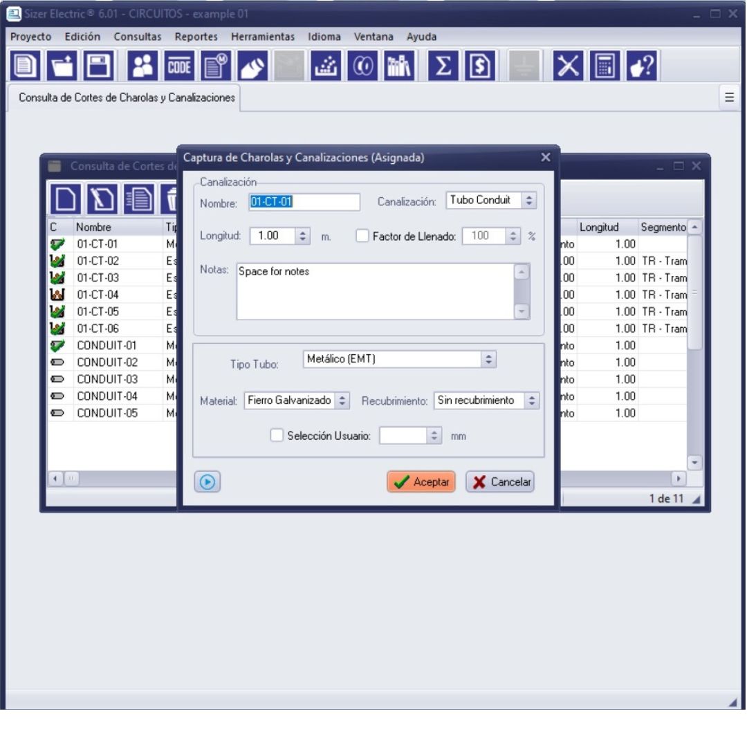 Módulo para selección de charolas y canalizaciones. - Sizer Electric