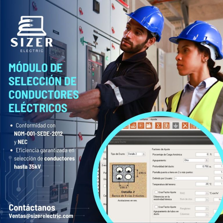 Módulo para selección de conductores eléctricos. - Sizer Electric