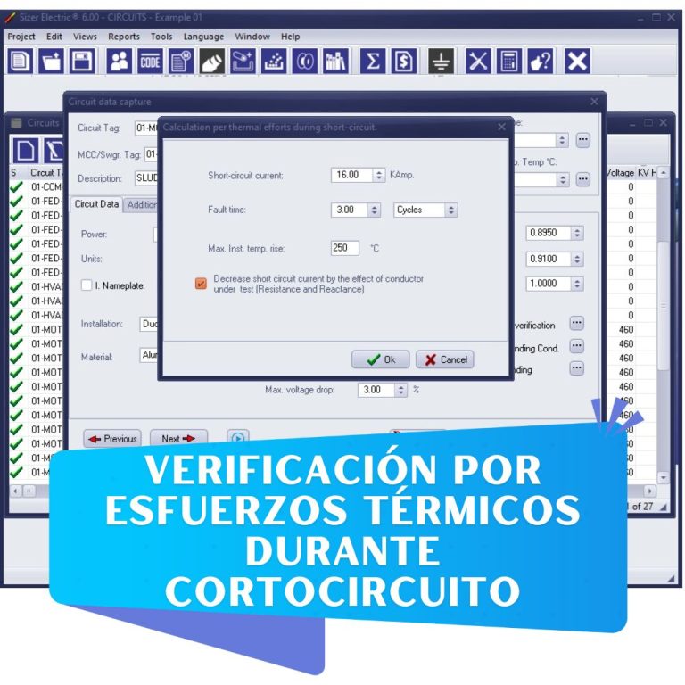 Módulo para selección de conductores eléctricos. - Sizer Electric